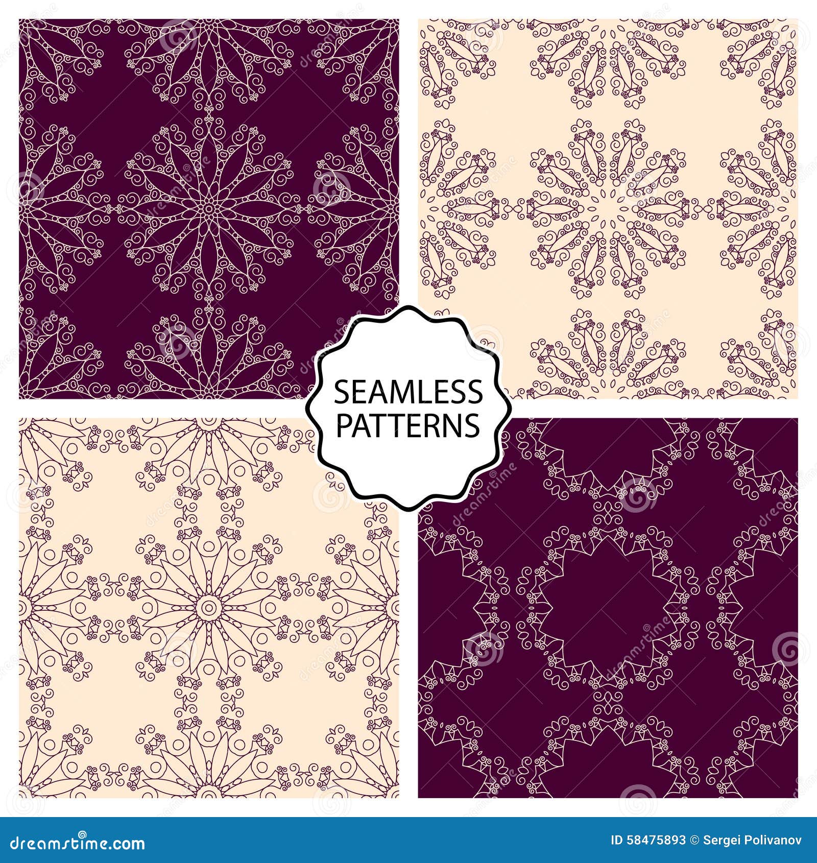 Vector Illustration of a Set of Linear Seamless Patterns Stock Vector ...