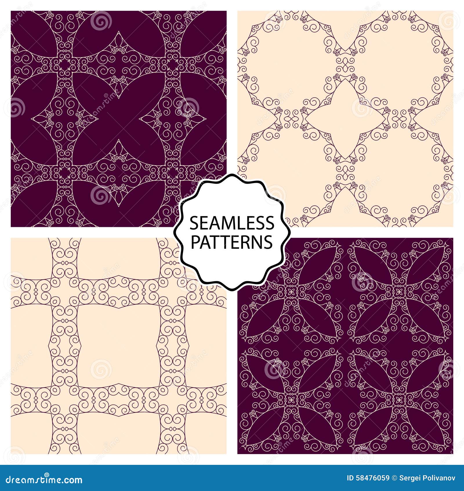 Vector Illustration of a Set of Linear Seamless Patterns Stock Vector ...