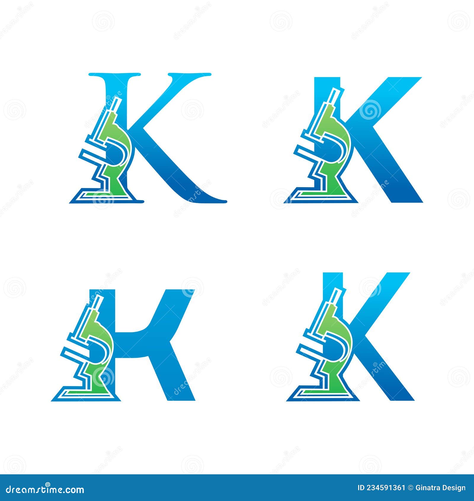 Medical Laboratory Monogram Logo Letter K Stock Vector - Illustration ...