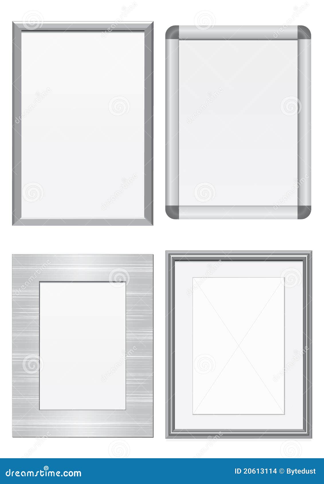 Vector Illustration Set of Metal Frames. Stock Vector - Illustration of ...