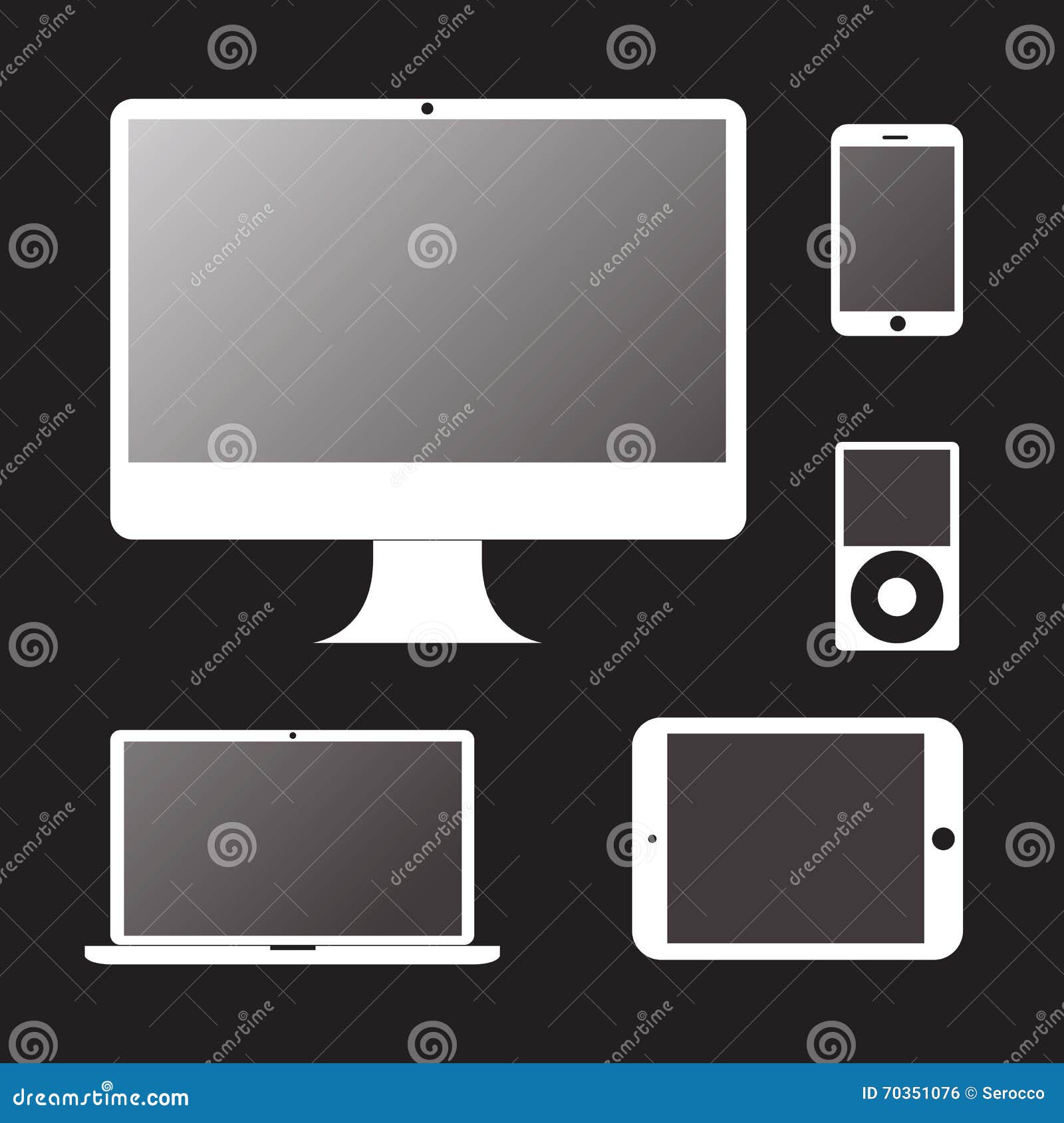 Vector Illustration, Set of Modern Electronic Devices - Laptop, Stock ...