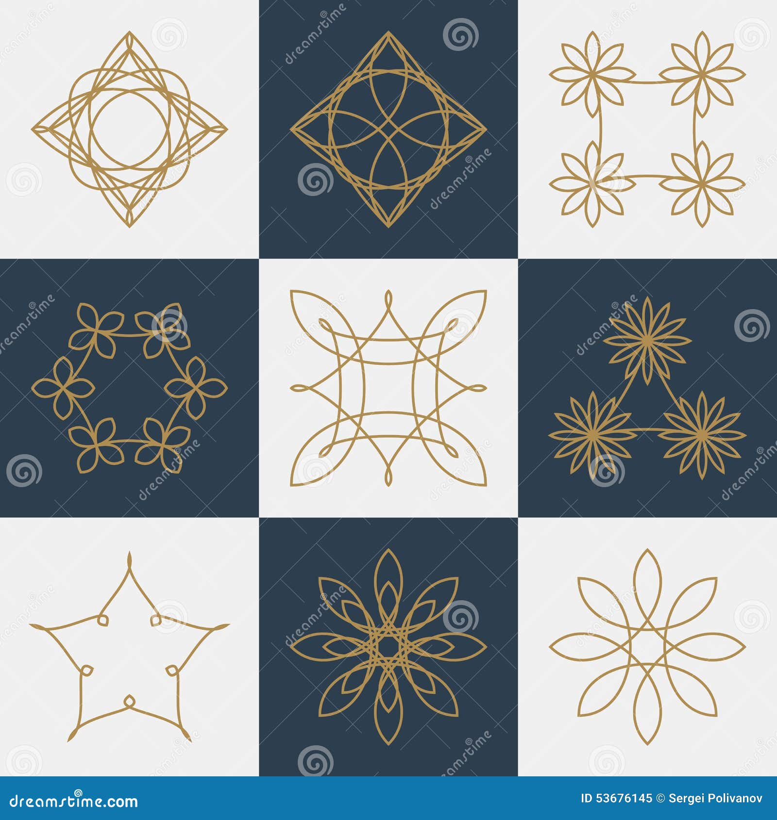 Vector Illustration of a Set of Monograms Stock Vector - Illustration ...