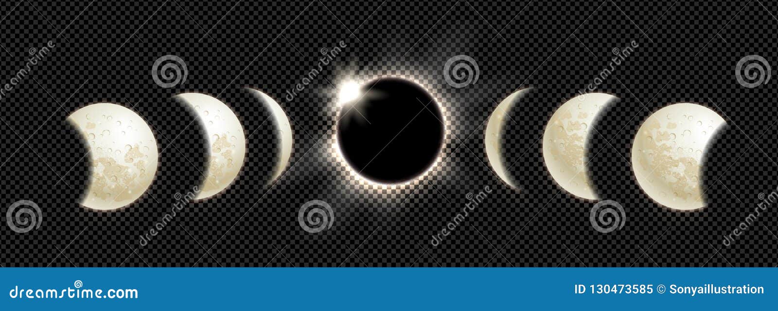 Vector Illustration Set of Moon Phases Stock Vector - Illustration of ...