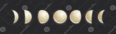 Vector Illustration of Moon Phases Stock Vector - Illustration of cycle ...