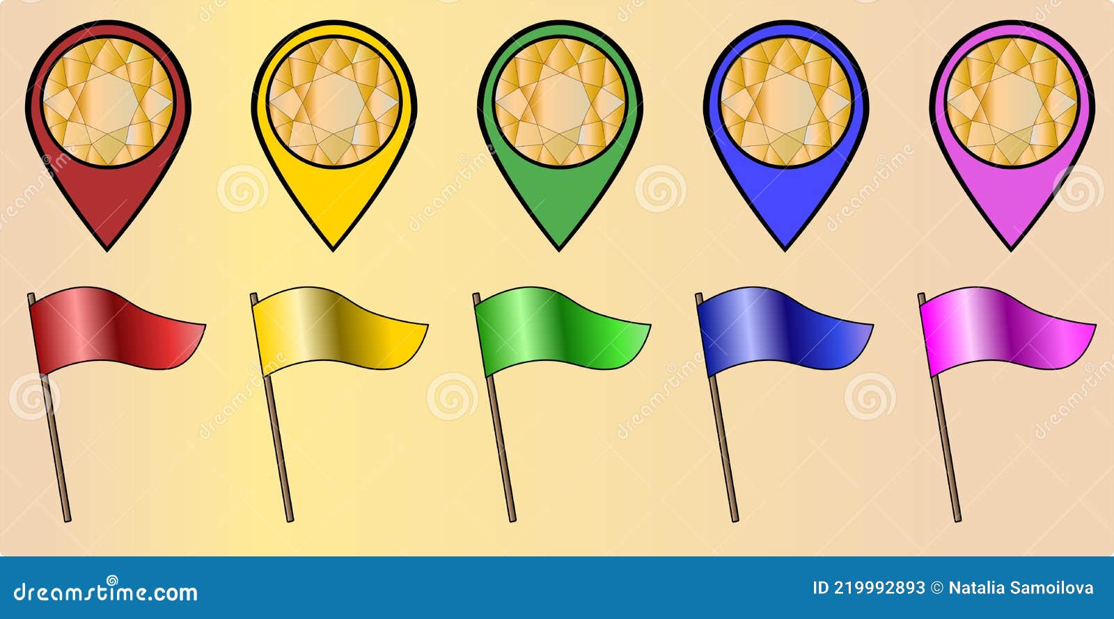 A Set of Multi-colored Labels Stock Vector - Illustration of modern ...