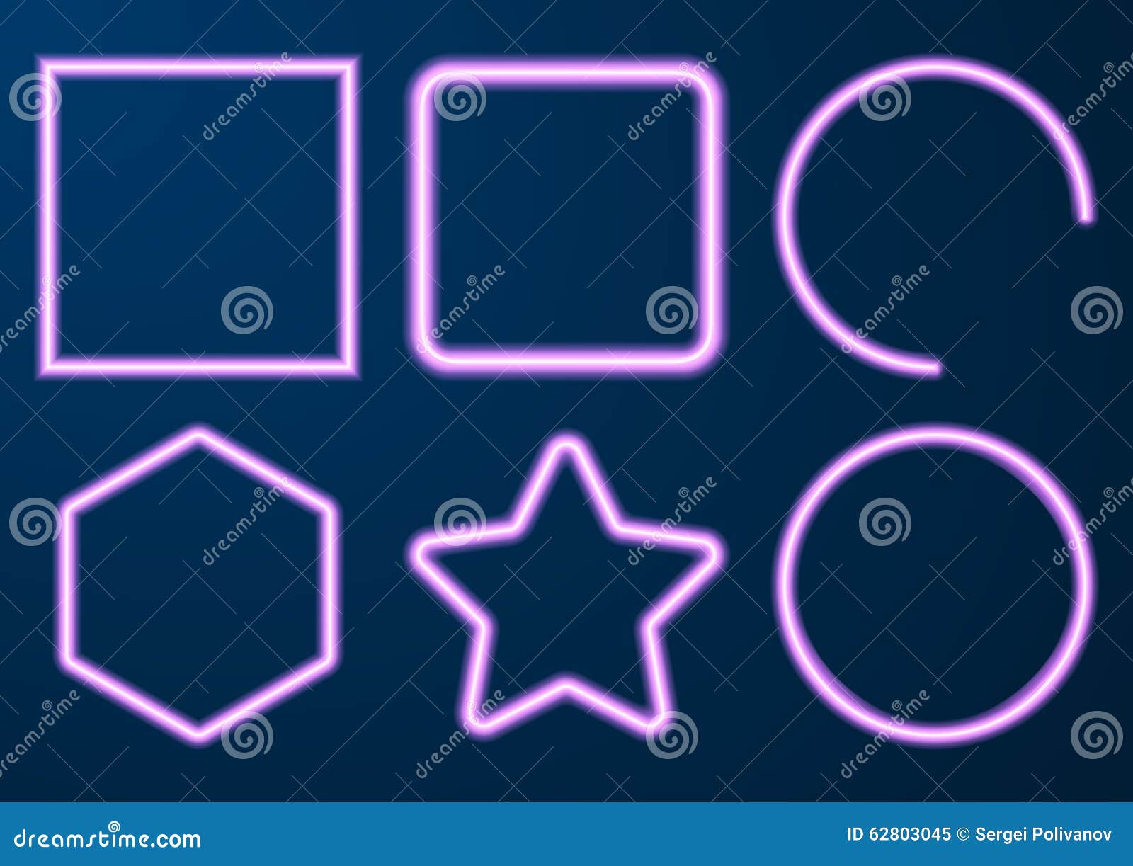 Vector Illustration of a Set of Neon Figures Stock Vector ...