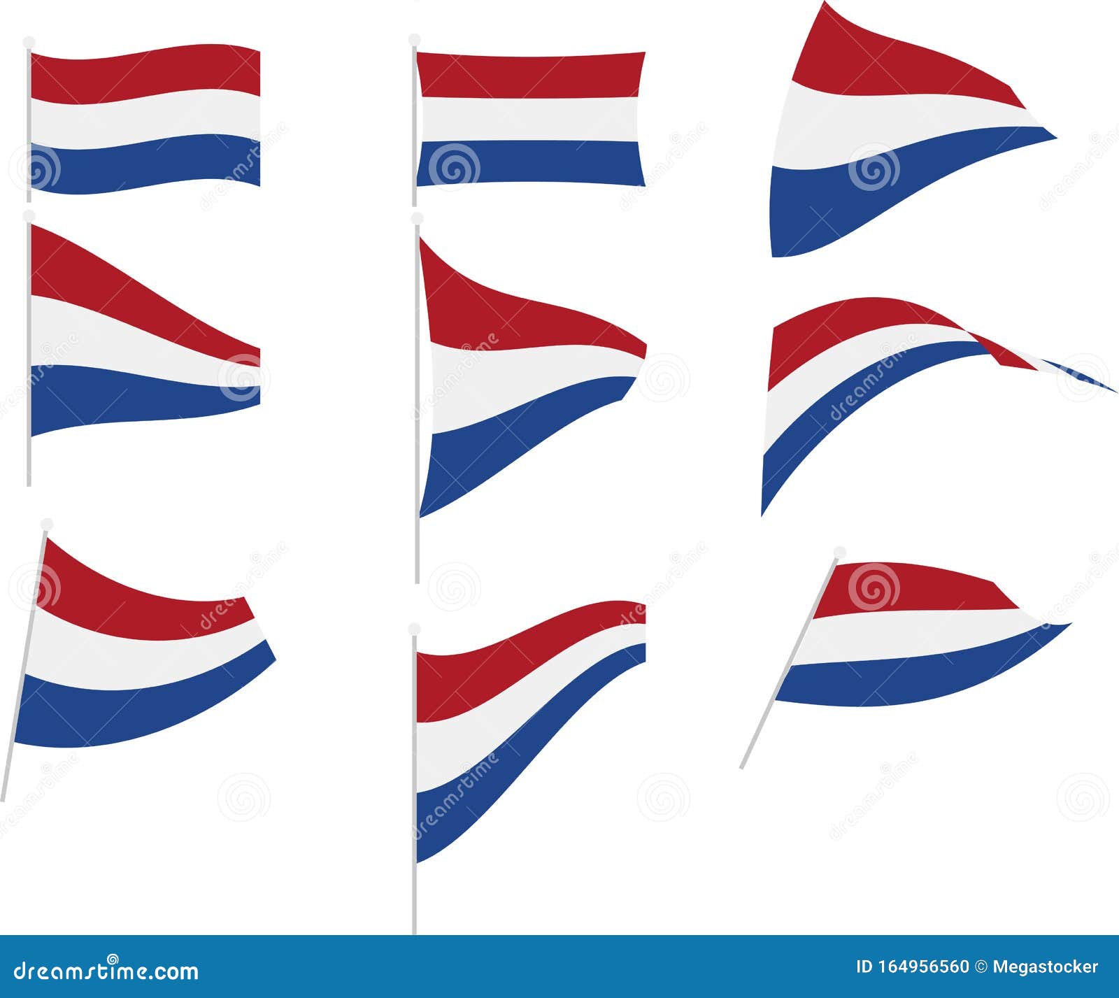 Vector Illustration of Set with Netherlands Flag Stock Vector ...