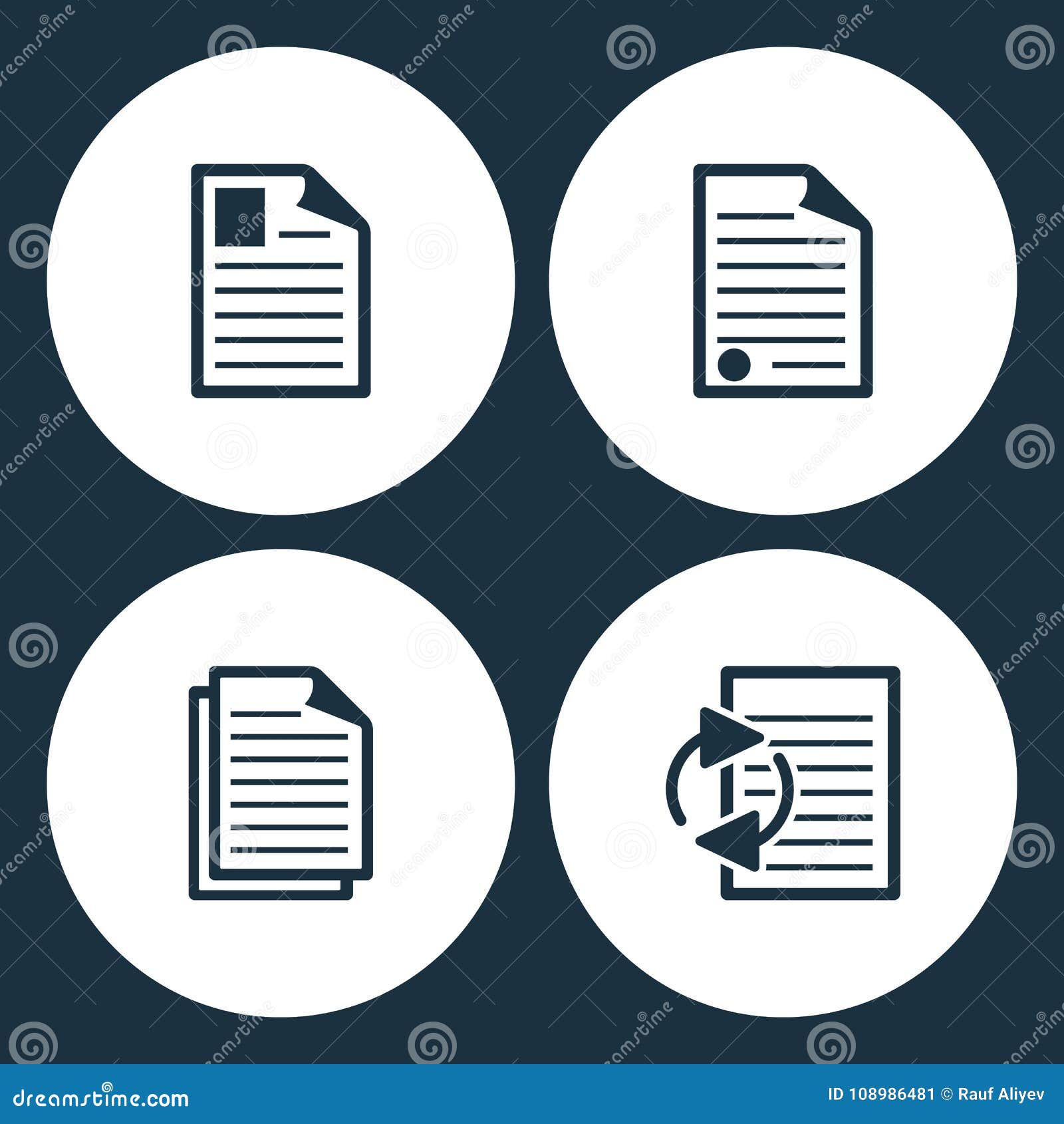 Vector Illustration Set Office Document Icons. Elements of Documents ...