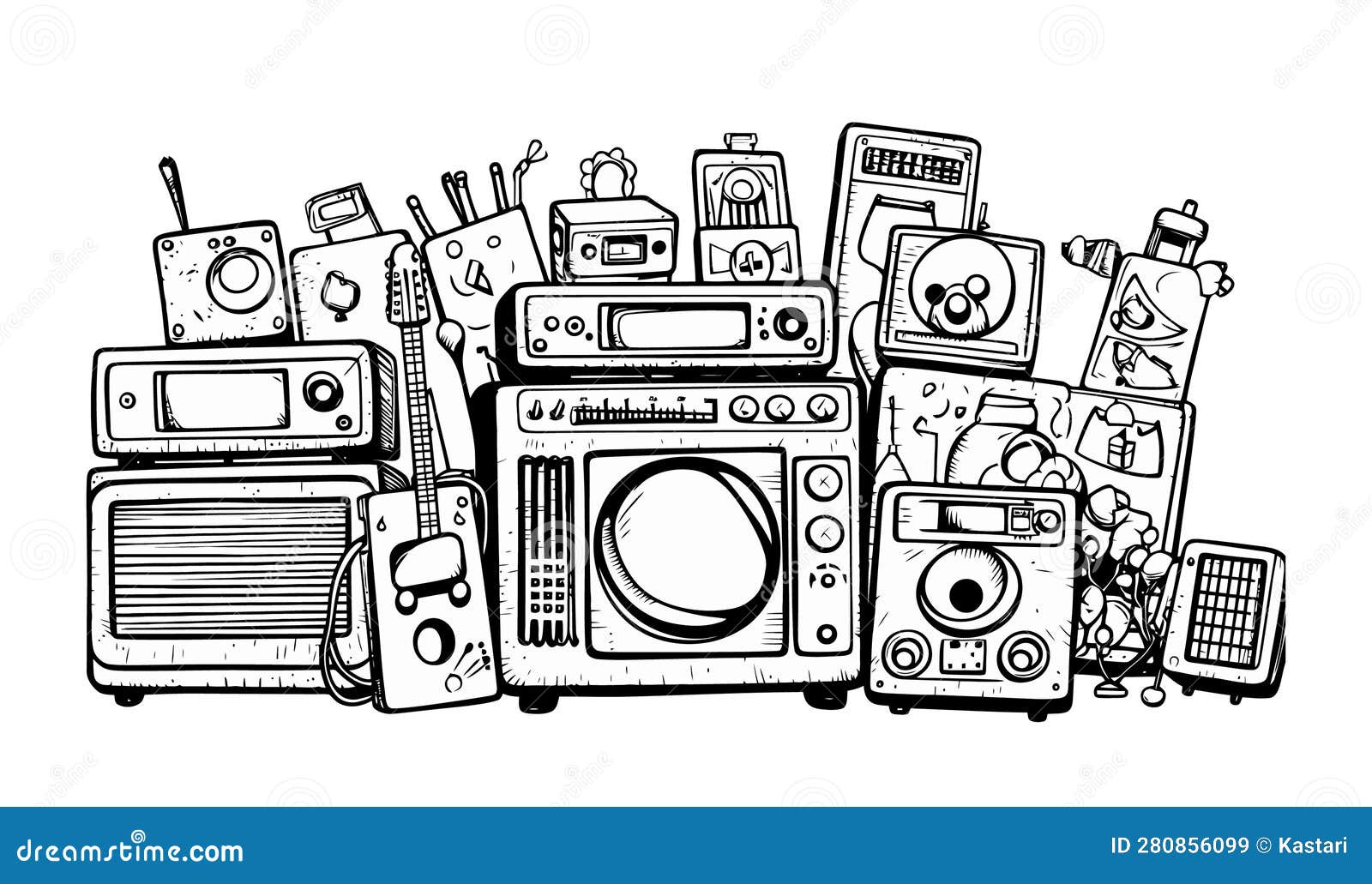 Vector Illustration, Set Illustration of Old Electronics Stock Vector ...