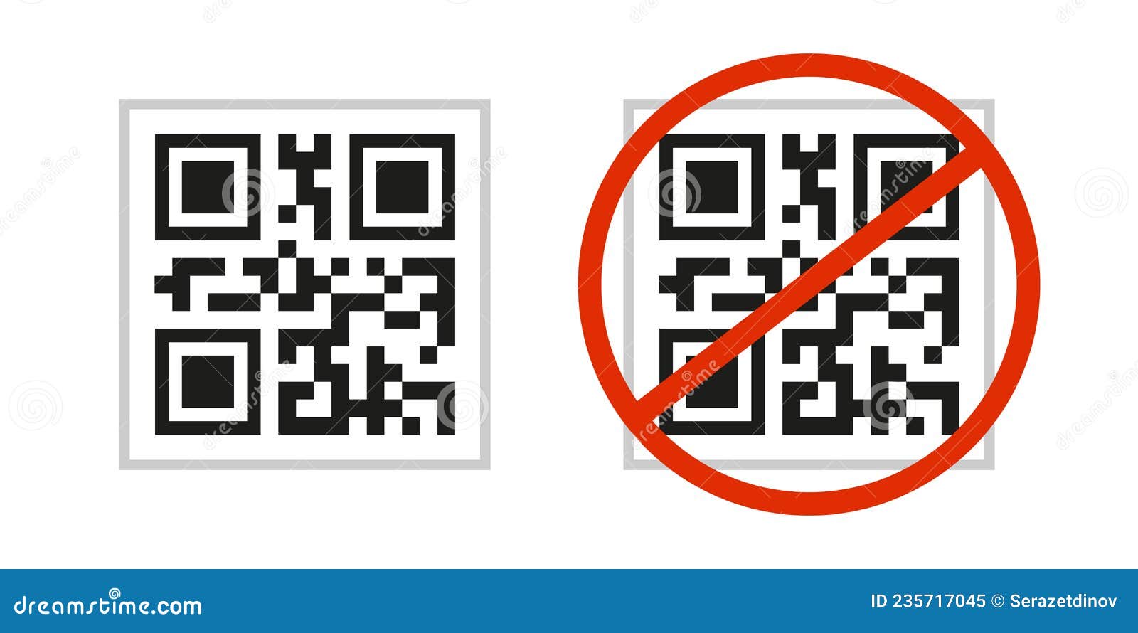Vector Illustration of a Set QR Code. Stop QR Code Stock Vector ...