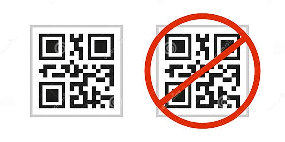 Vector Illustration of a Set QR Code. Stop QR Code Stock Vector ...