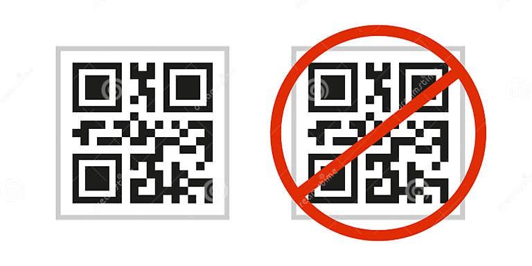 Vector Illustration of a Set QR Code. Stop QR Code Stock Vector ...