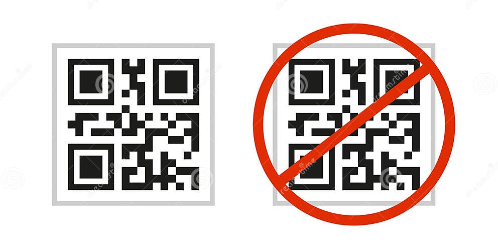 Vector Illustration of a Set QR Code. Stop QR Code Stock Vector ...