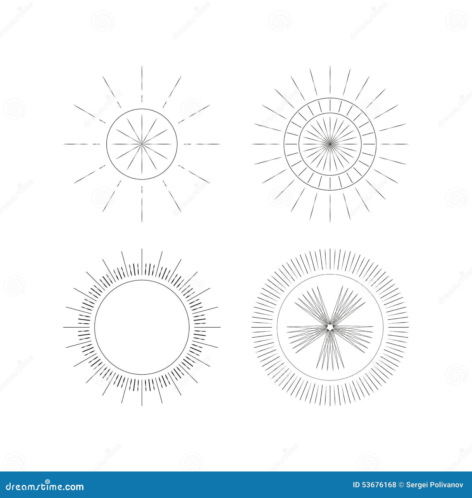 Vector Illustration of a Set Ray Monogram Stock Vector - Illustration ...