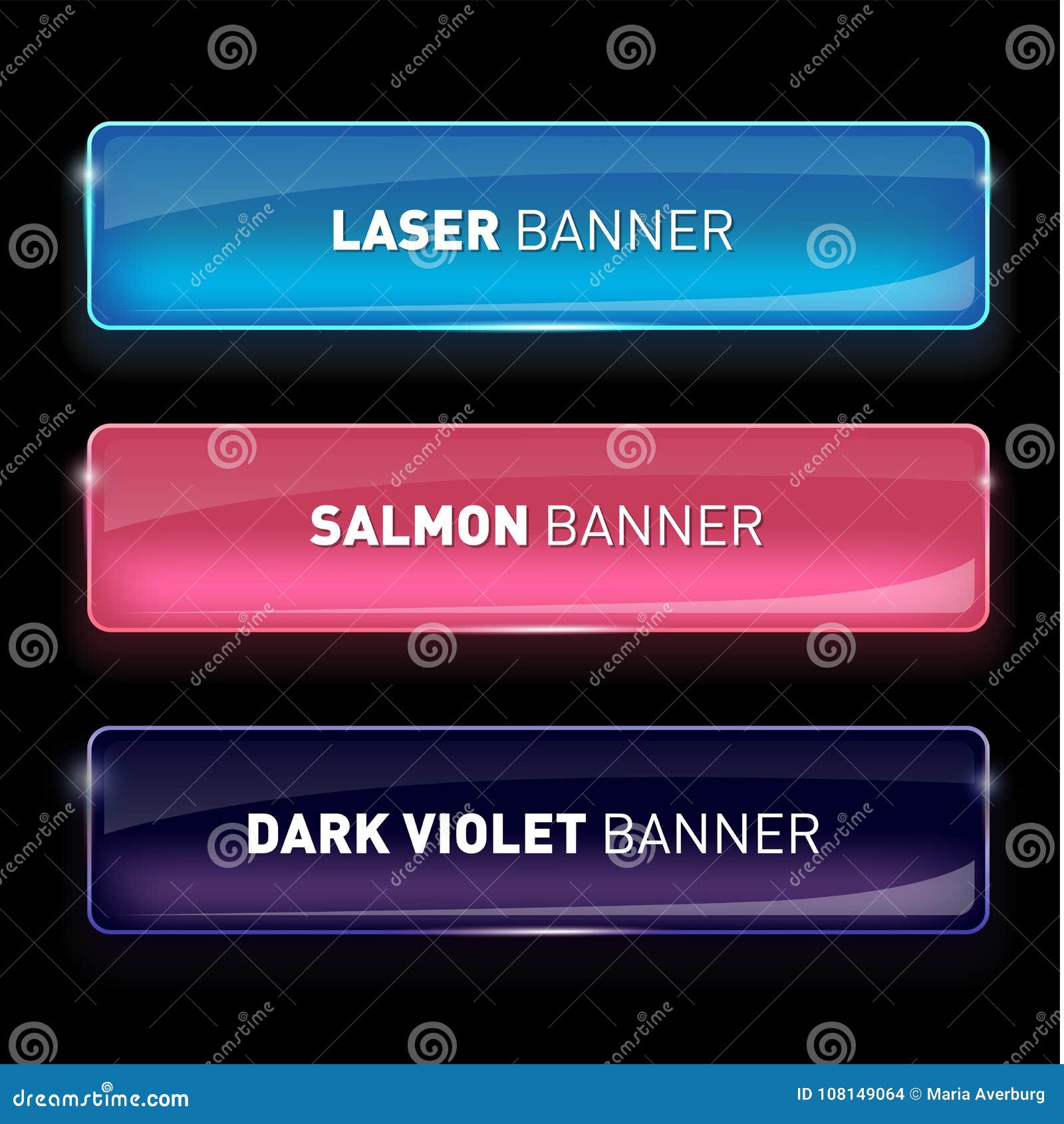 Vector Illustration of Set of Realistic Glass Banners for Your Design ...
