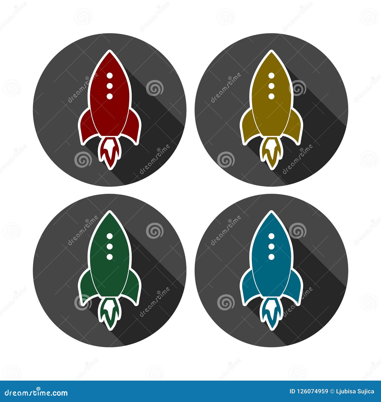 Vector Illustration of a Set of Rockets Stock Vector - Illustration of ...