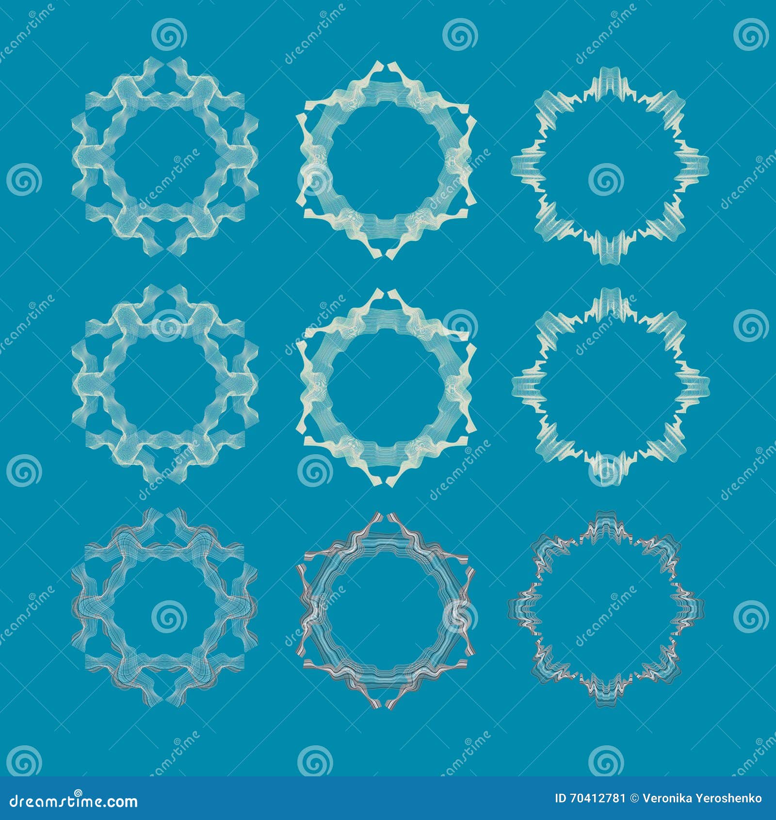 Vector Illustration with Set of Rosettes. Stock Vector - Illustration ...