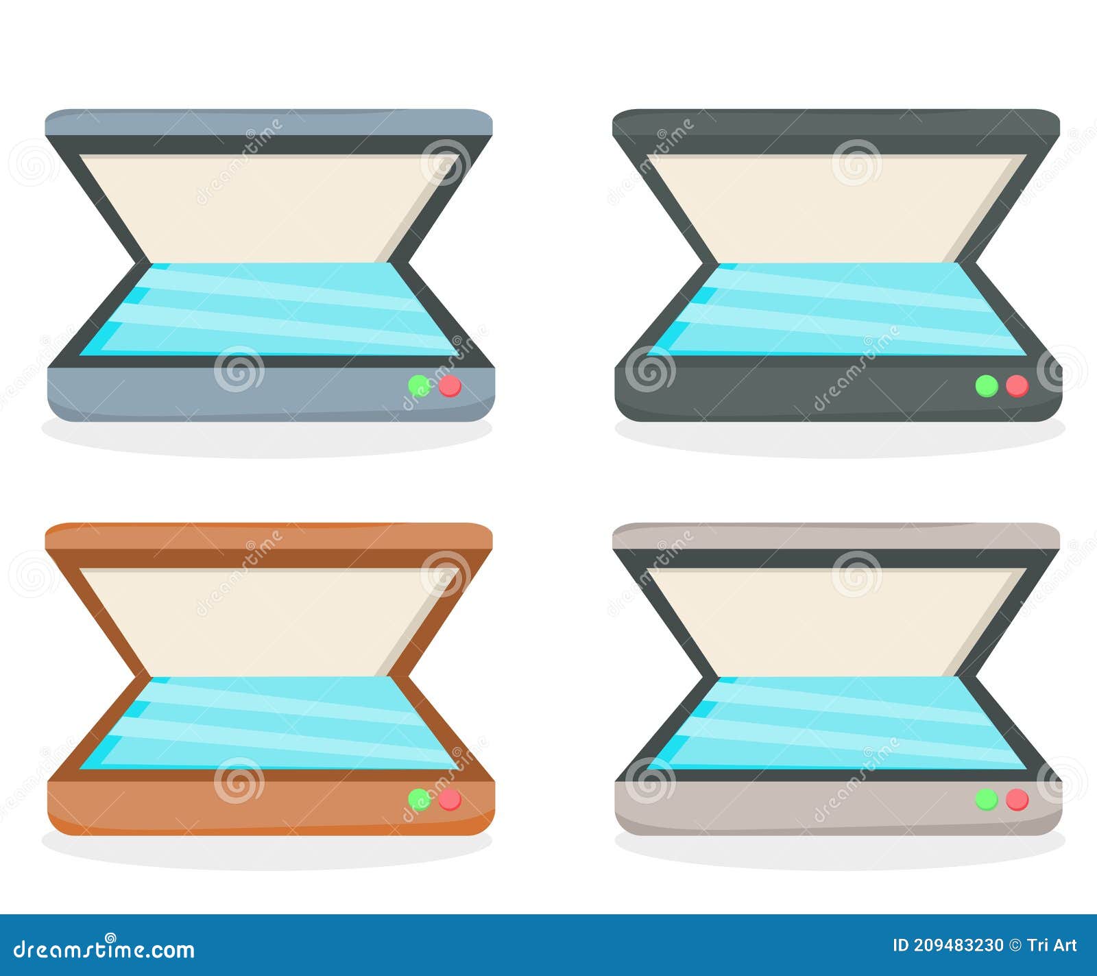 Vector Illustration Set of a Scanner for Office Equipment Stock Vector ...
