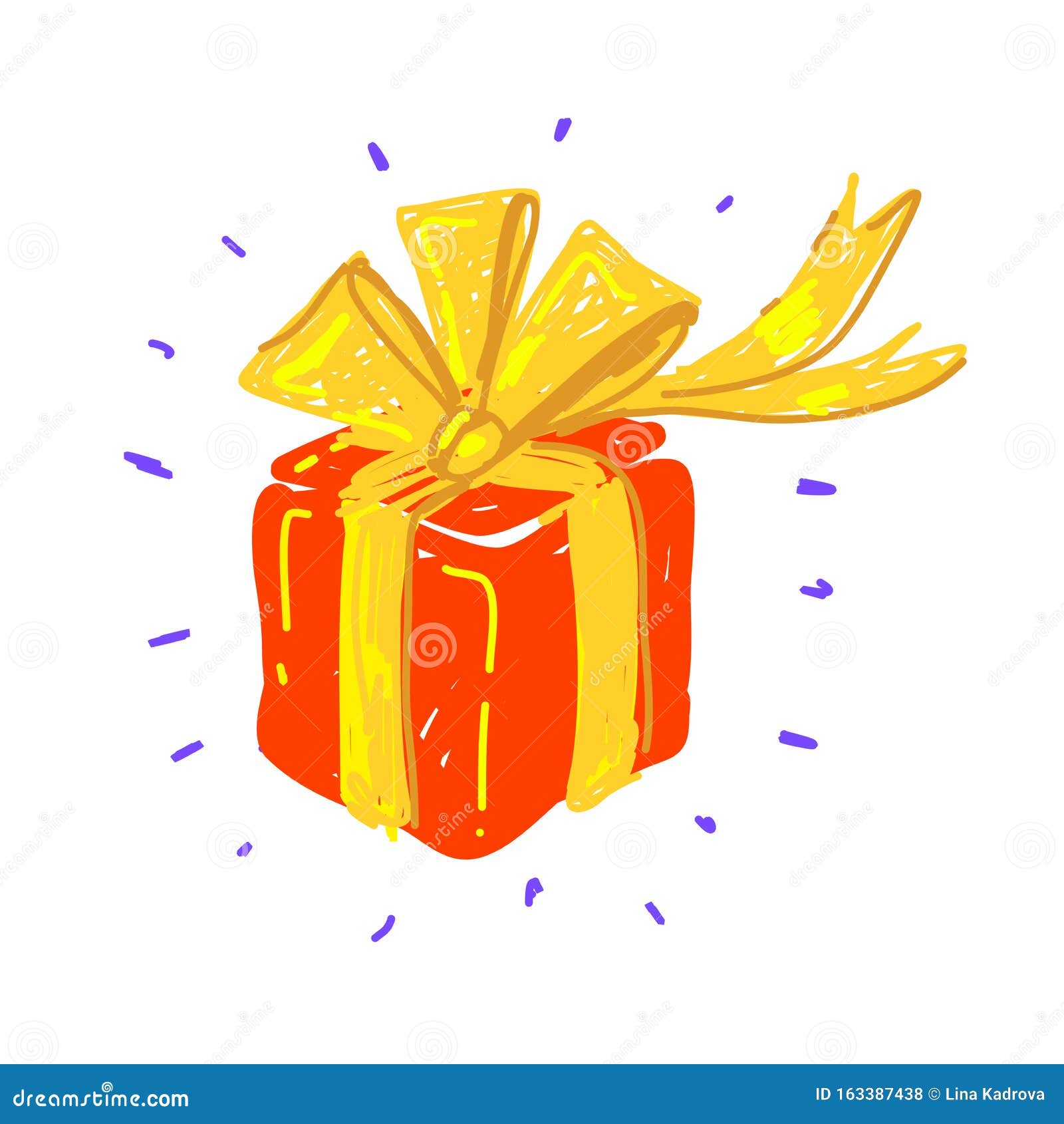 Vector Illustration Set of Shiny Red Gift Box in Cartoon Style Stock ...