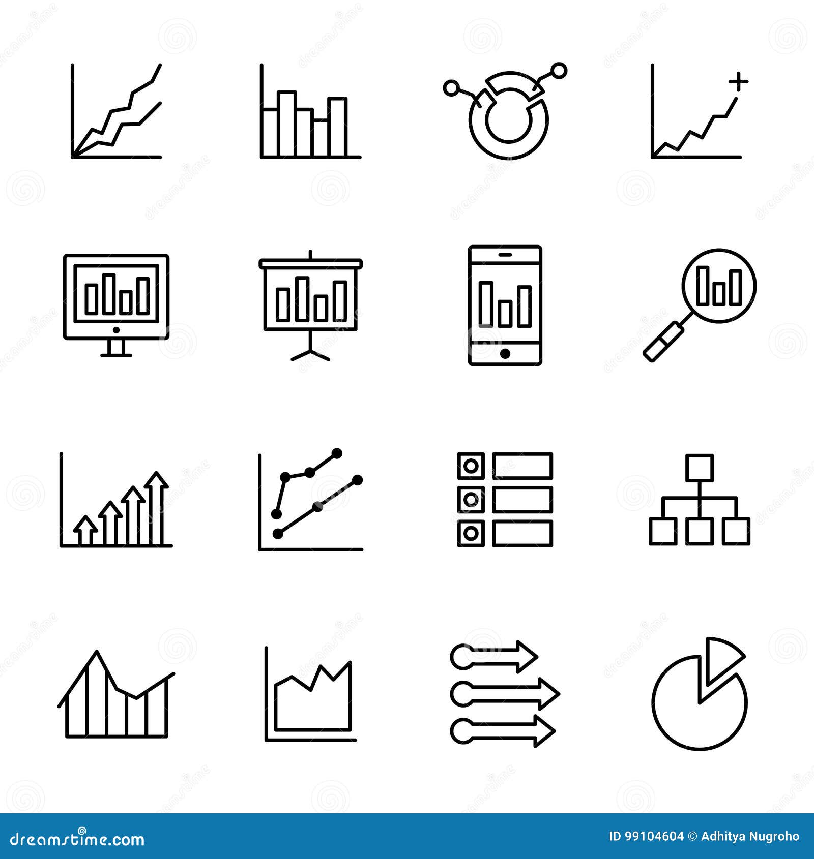 Simple Analysis Icons stock vector. Illustration of network - 99104604