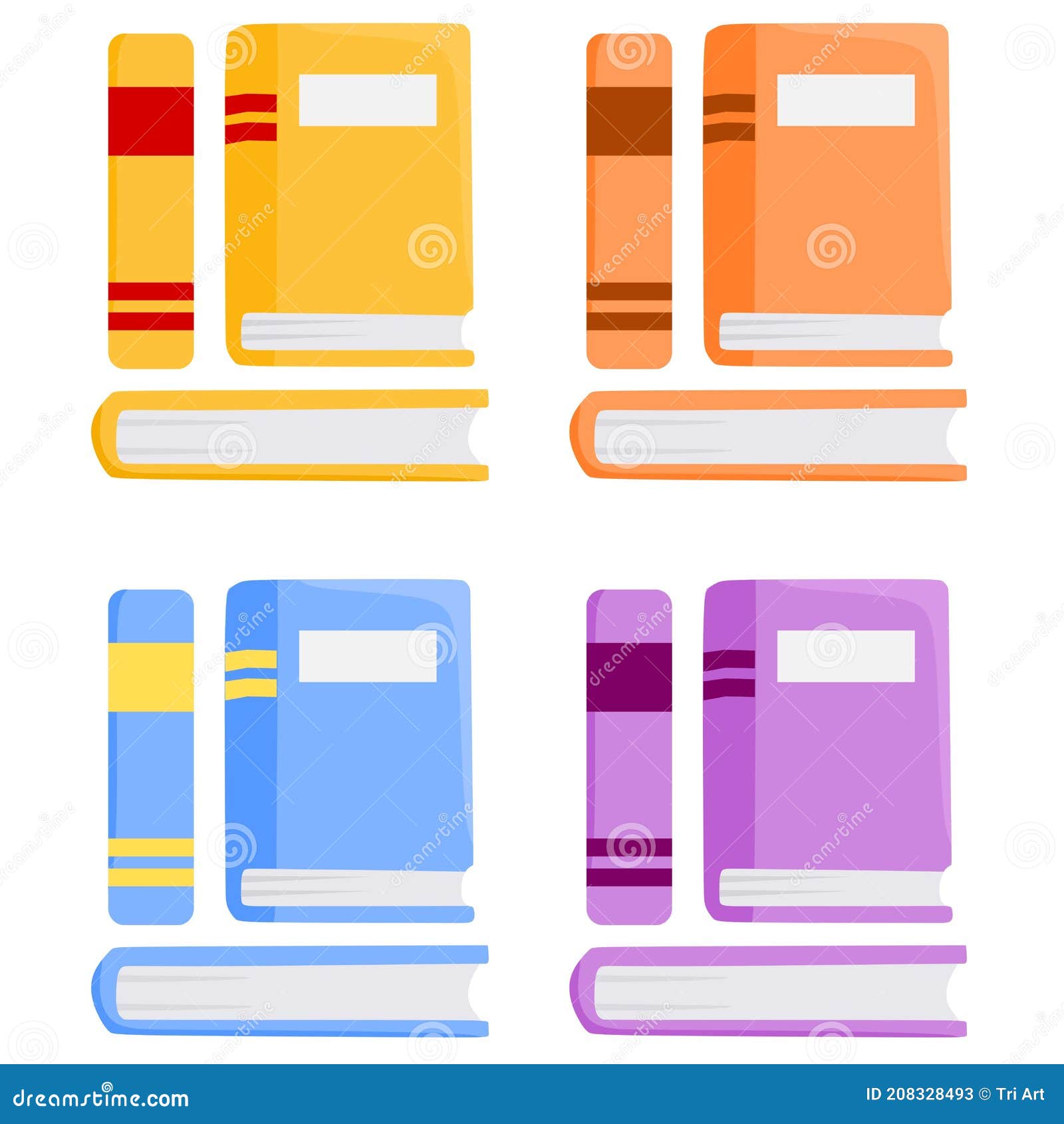 Vector Illustration Set of Thick Book Collection Stock Vector ...