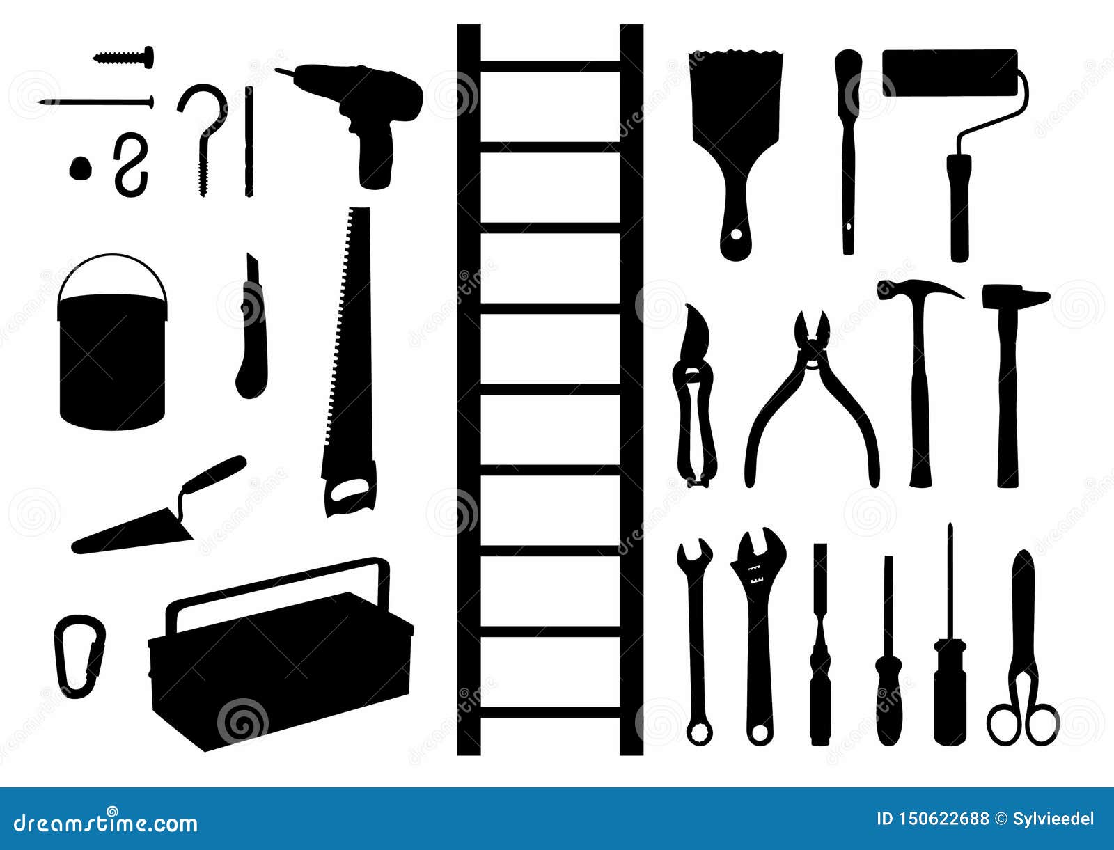 Shadows of tools stock vector. Illustration of pliers - 150622688