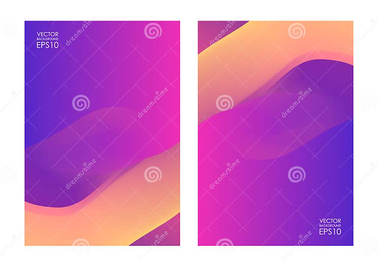 Vector Illustration: Set of Two Layout Posters with Abstract Design ...
