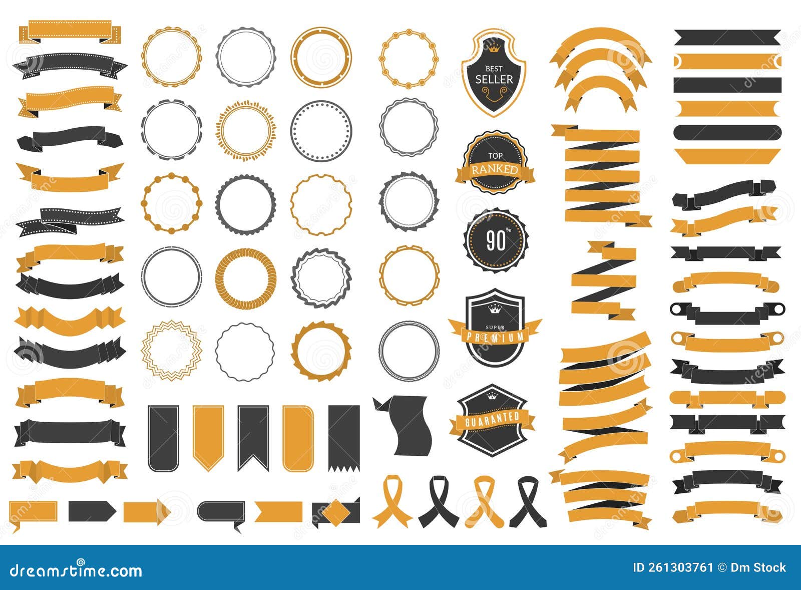 Vector Illustration of a Set of Vintage Banner Sticker Label Sticker ...
