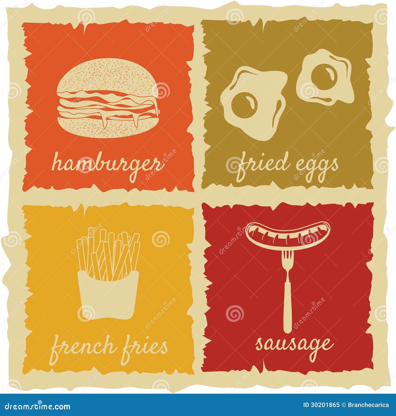 Set of Vintage Food Labels stock vector. Illustration of cook - 30201865