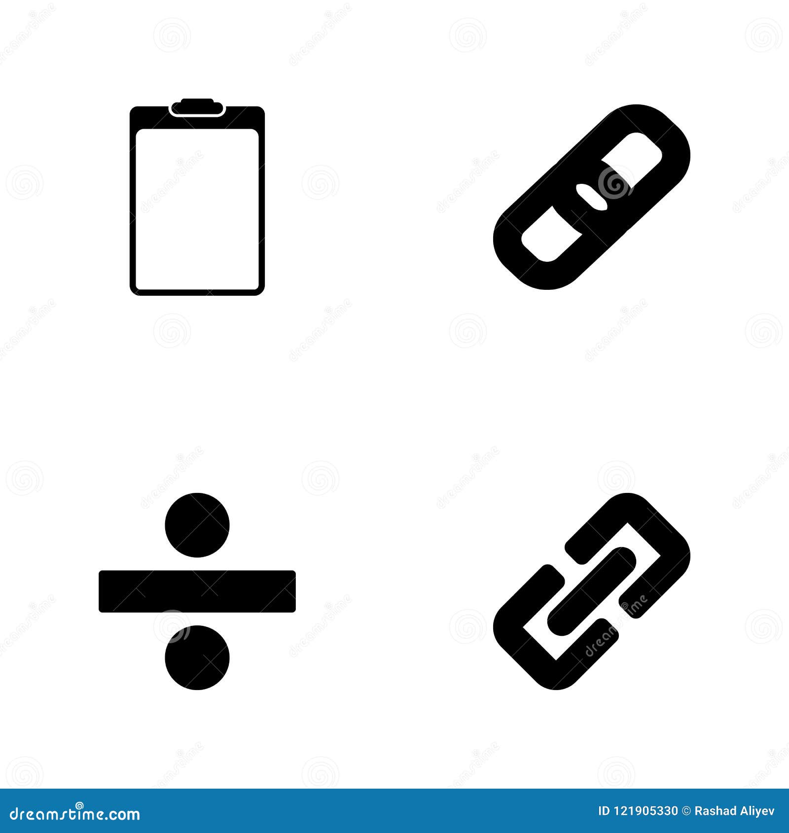 Vector Illustration Set Web Icons. Elements Attach Sign, Division Sign ...