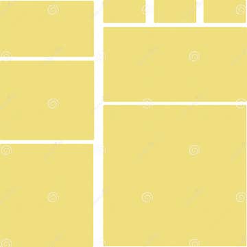 Vector Illustration Set of Yellow Rectangular Sticker Shapes Stock ...