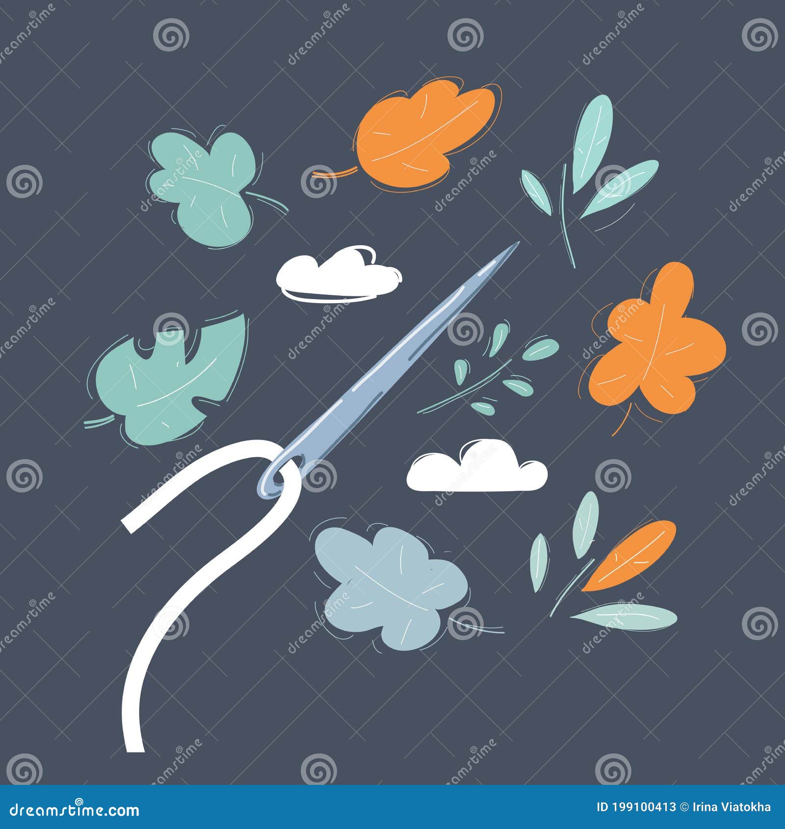 Vector Illustration of Sewing Needle with Thread Stock Vector ...