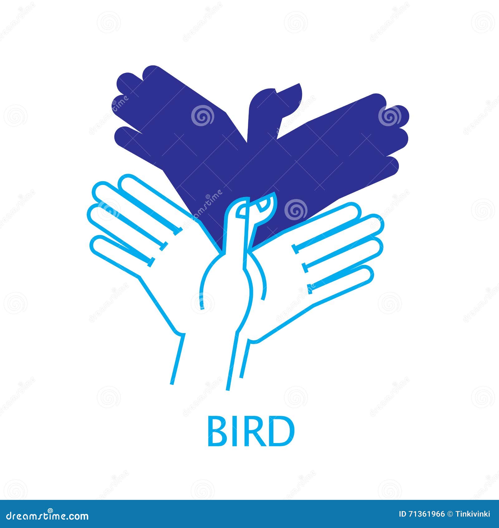 Vector Illustration of Shadow Hand Puppet Bird. Stock Vector ...