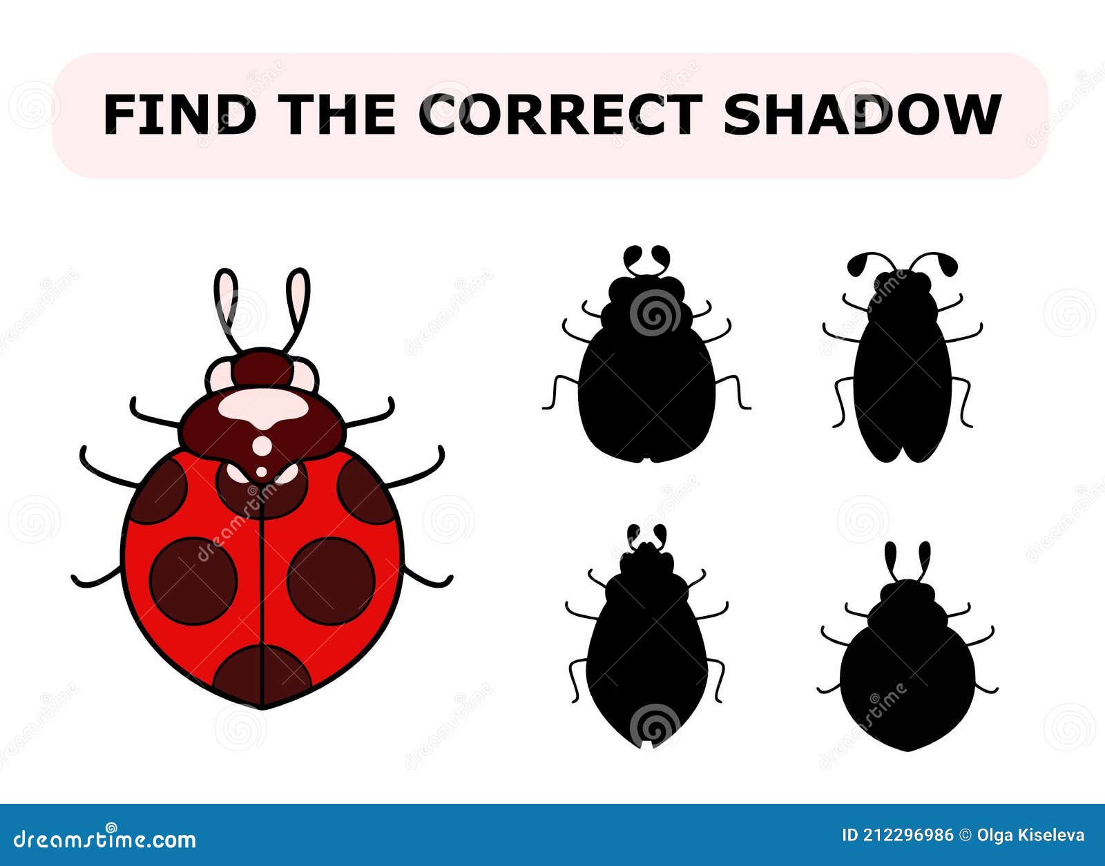 Vector Illustration of Shadow Matching Game for Children. Vector ...