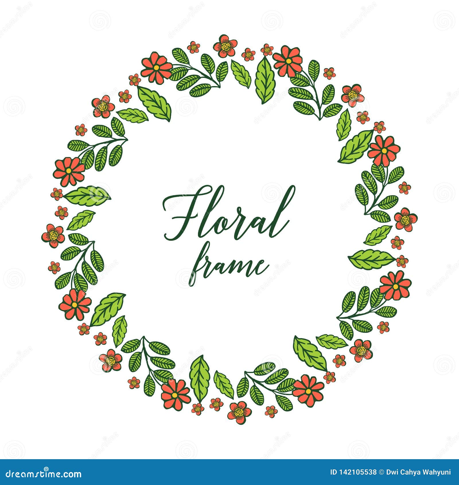 Vector Illustration Shape Circular Colorful Floral Frames Stock Vector ...