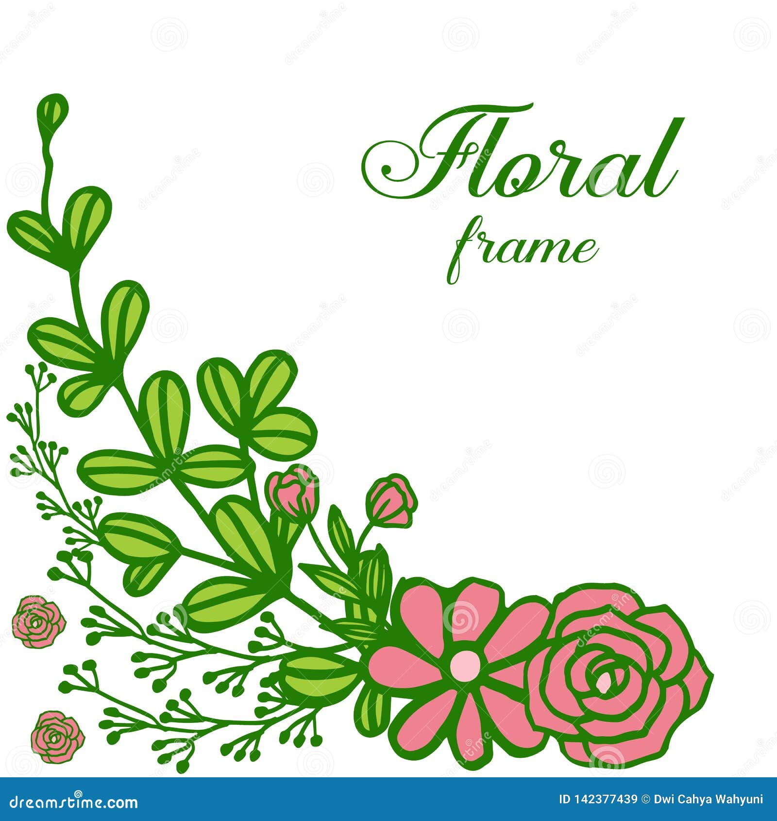 Vector Illustration Shape Frame Flower Leaf Isolated Elements Stock ...