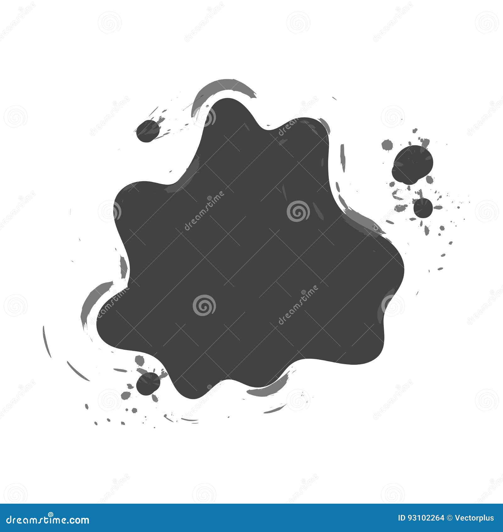 Vector Illustration of Shaped and Sized Abstract Ink Blots Isolated on ...