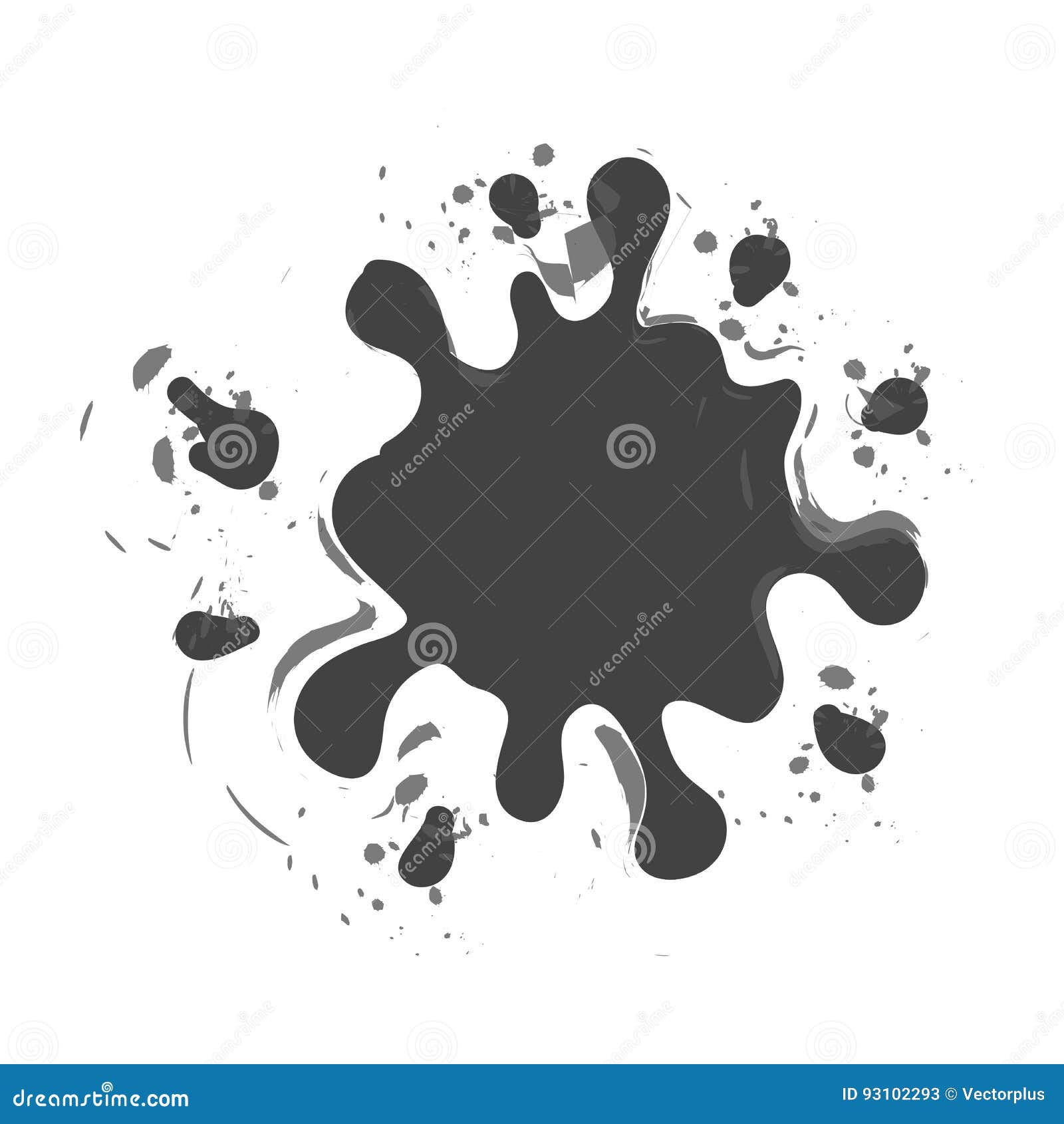 Vector Illustration of Shaped and Sized Abstract Ink Blots Isolated on ...