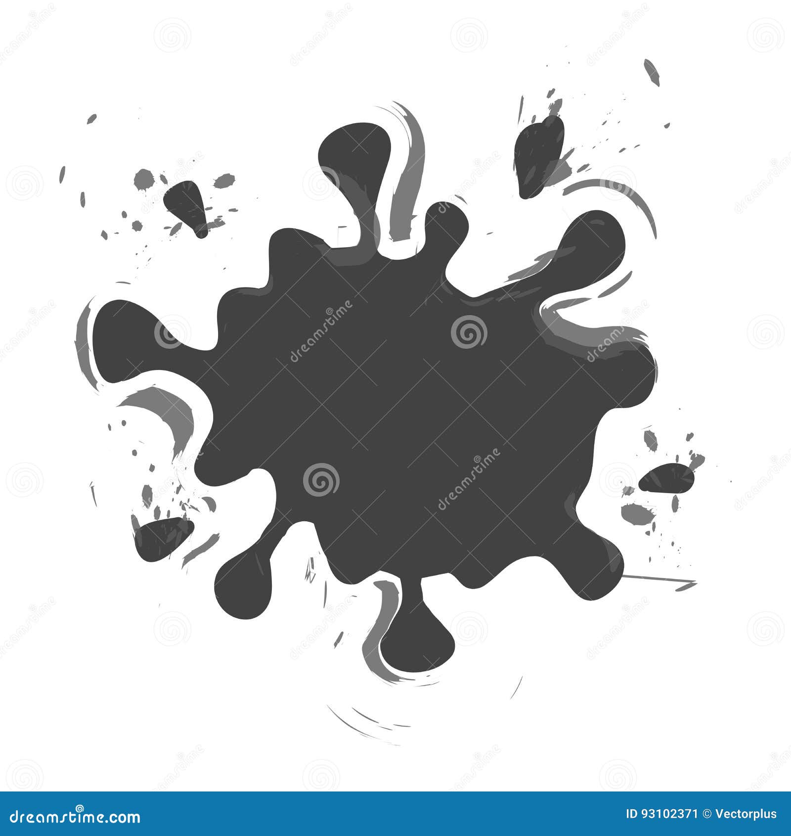 Vector Illustration of Shaped and Sized Abstract Ink Blots Isolated on ...