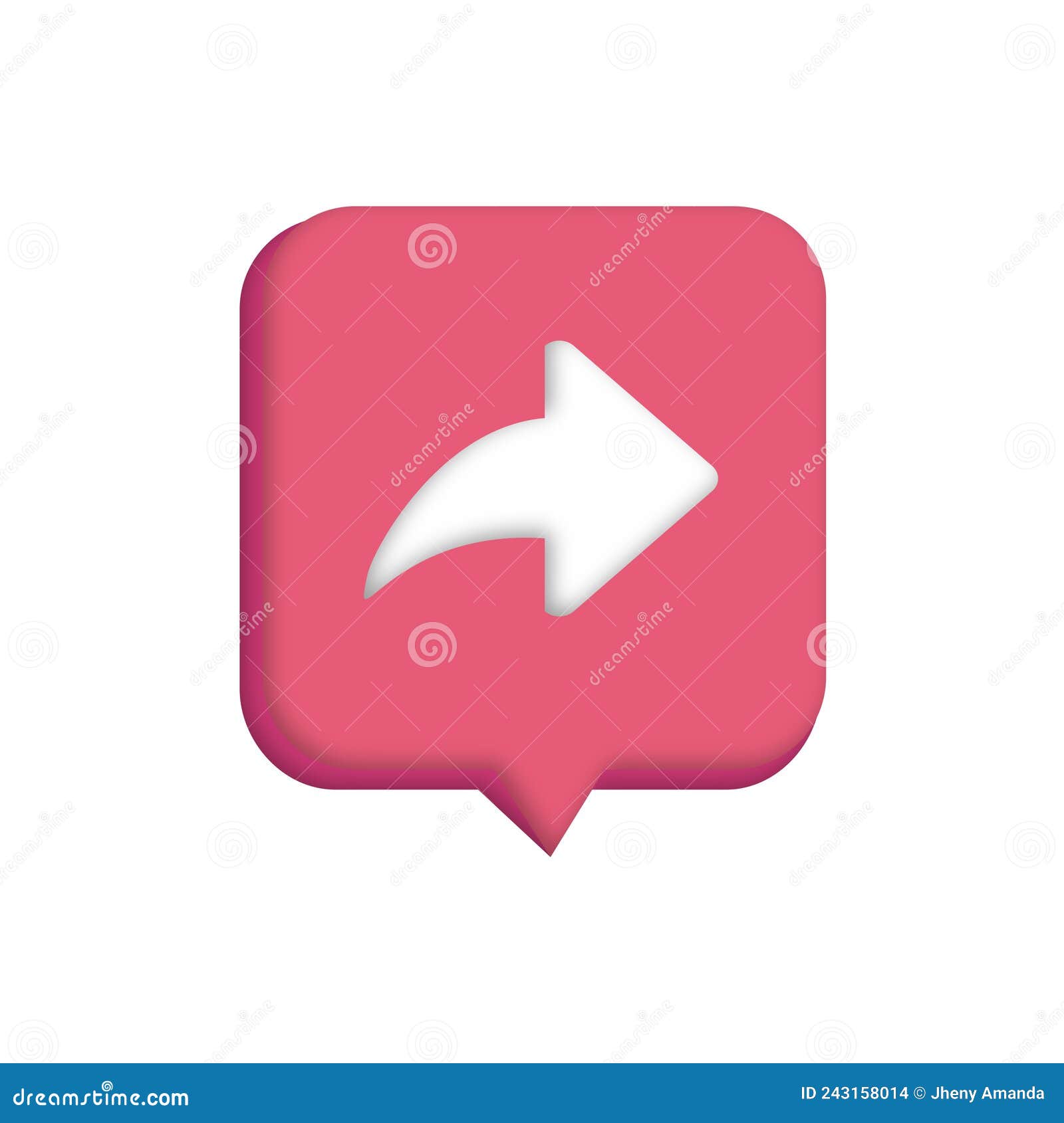 Vector Illustration of Share Notification Icon. Speech Bubble with ...