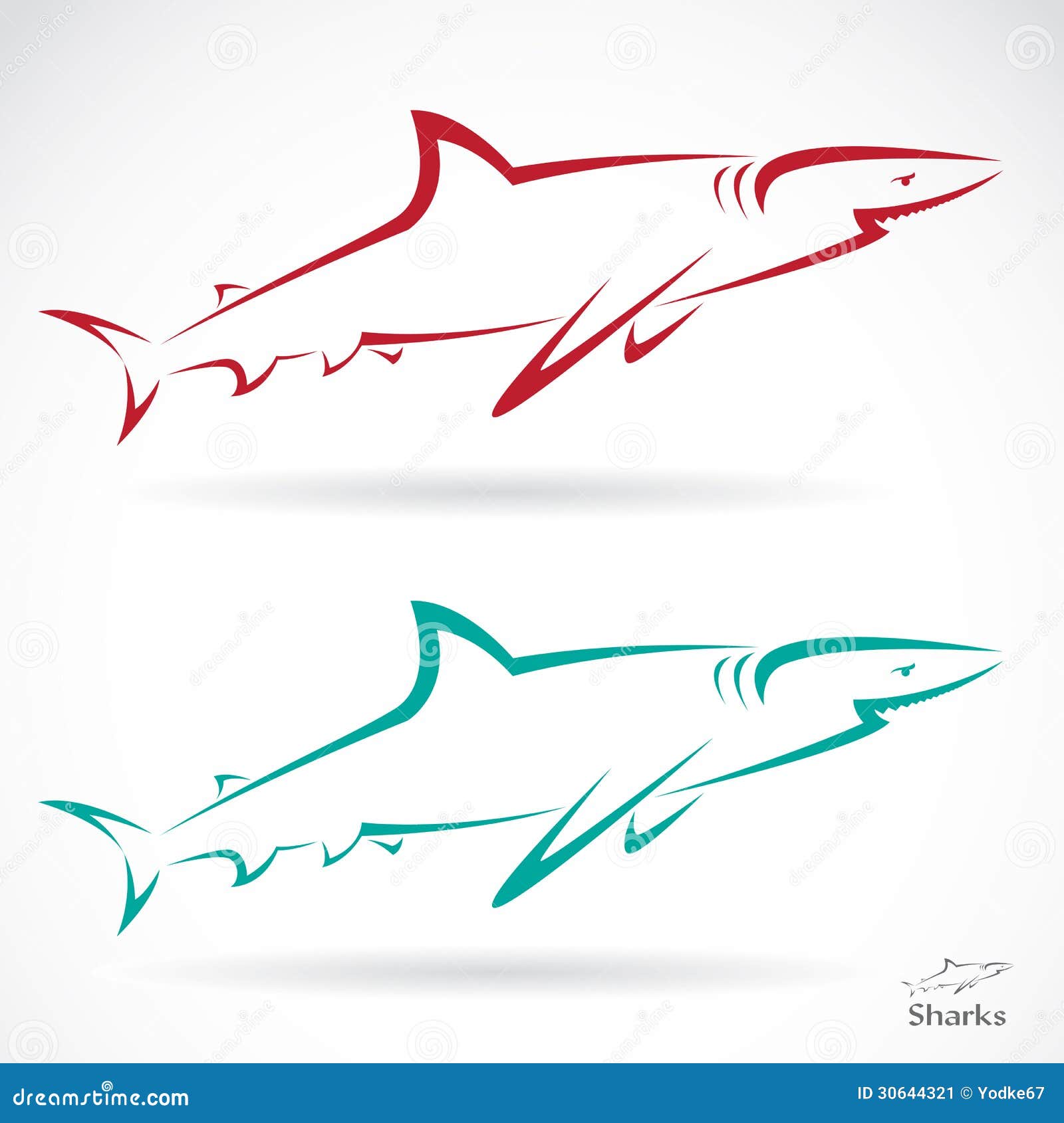Shark Banner Cartoon Vector | CartoonDealer.com #26637723