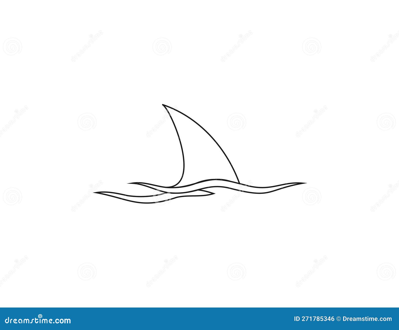 Shark Fin, Wave Line Icon. Vector Illustration. Stock Vector ...