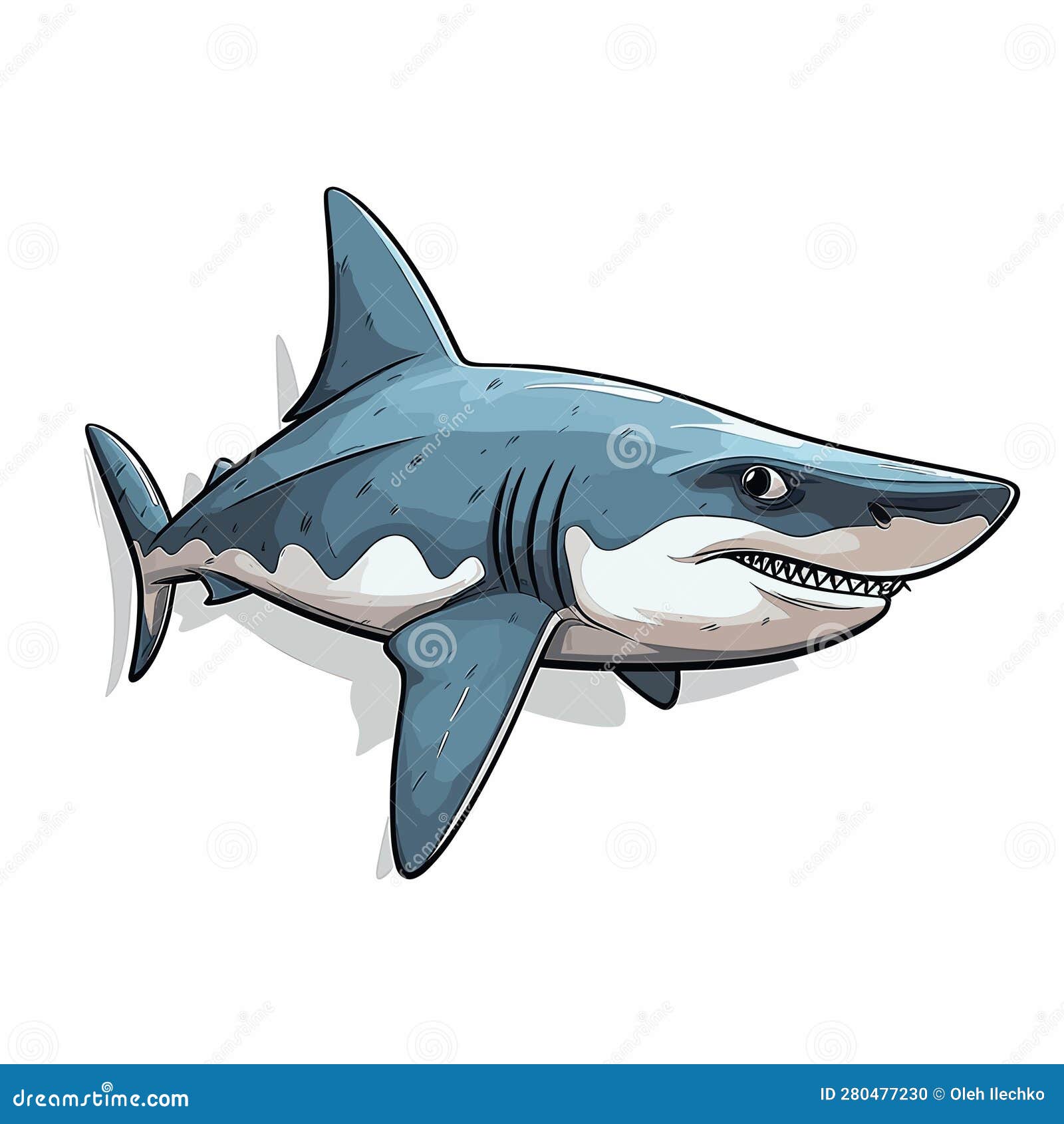 Vector Illustration of Shark Isolated Illustration Stock Vector ...