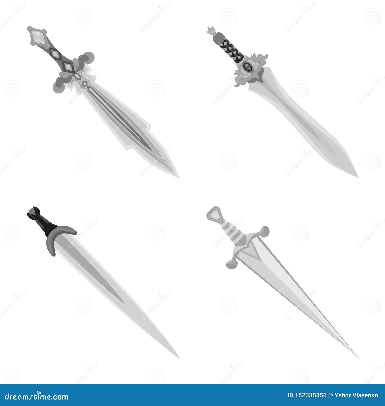 Vector Illustration of Sharp and Blade Icon. Set of Sharp and Dagger ...