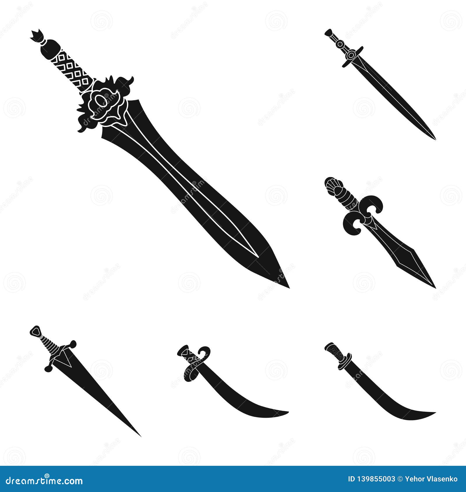 Vector Illustration of Sharp and Blade Icon. Set of Sharp and Dagger ...