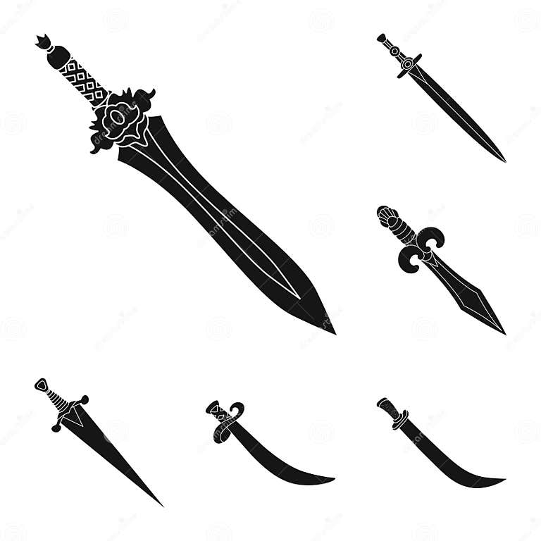 Vector Illustration of Sharp and Blade Icon. Set of Sharp and Dagger ...