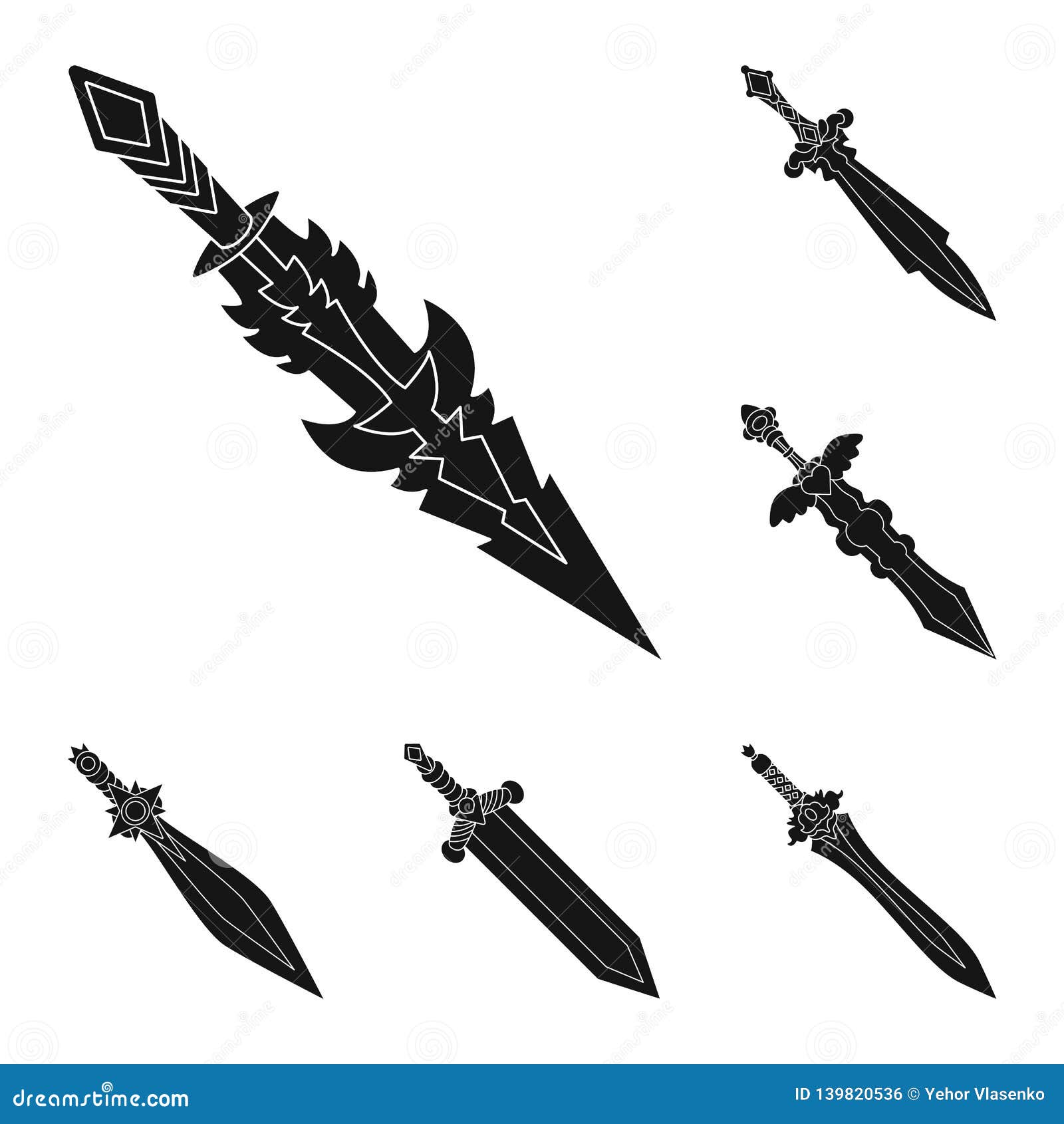 Vector Design of Sharp and Blade Sign. Collection of Sharp and Dagger ...