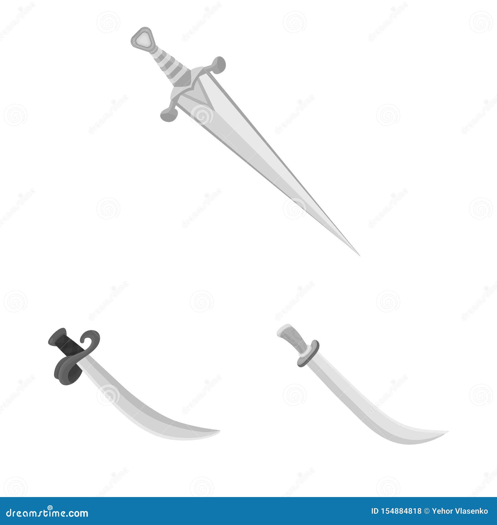 Vector Design of Sharp and Blade Sign. Collection of Sharp and Dagger ...