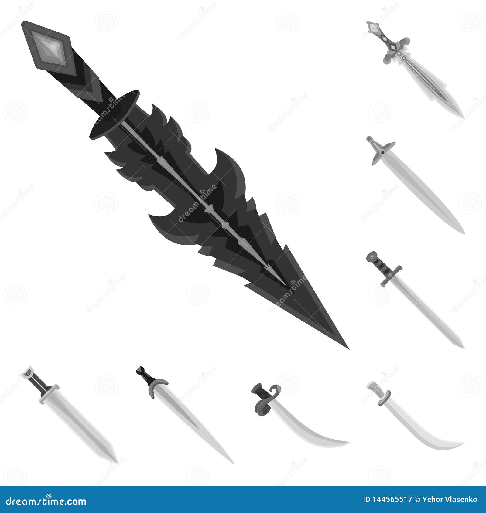 Vector Design of Sharp and Blade Symbol. Collection of Sharp and Dagger ...