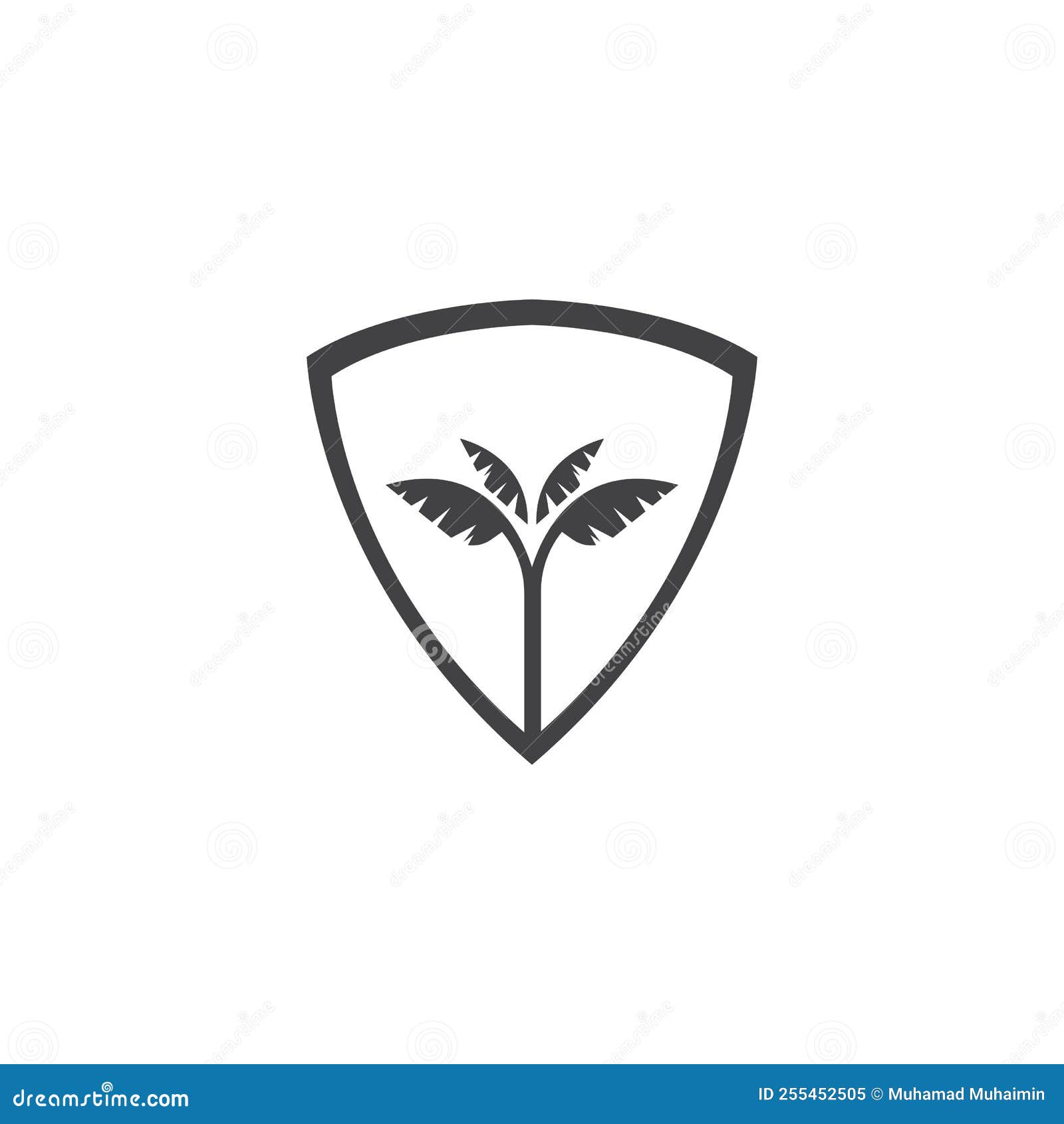 Vector Illustration of Shield Combination Leaf Logo Design Stock Vector ...